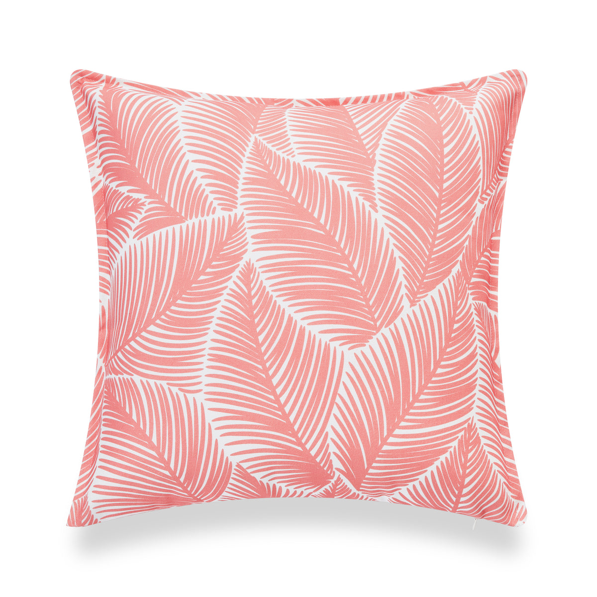 Coastal Coral Pink Throw Pillow Cover, Palm Leaf | Hofdeco